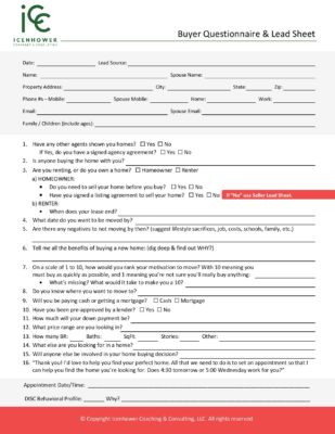Buyer Lead Scripts for Realtors - Real Estate Coaching - Icenhower Coaching